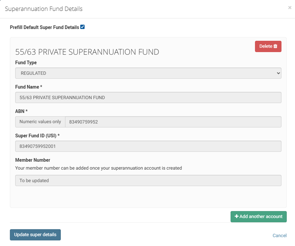 Set Company's Default Super Fund – enableHR