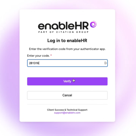 Multi Factor Authentication (MFA) in enableHR – enableHR