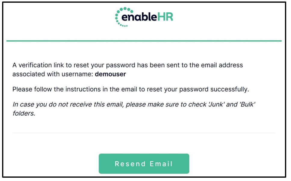 User: How to reset your core enableHR User password – enableHR