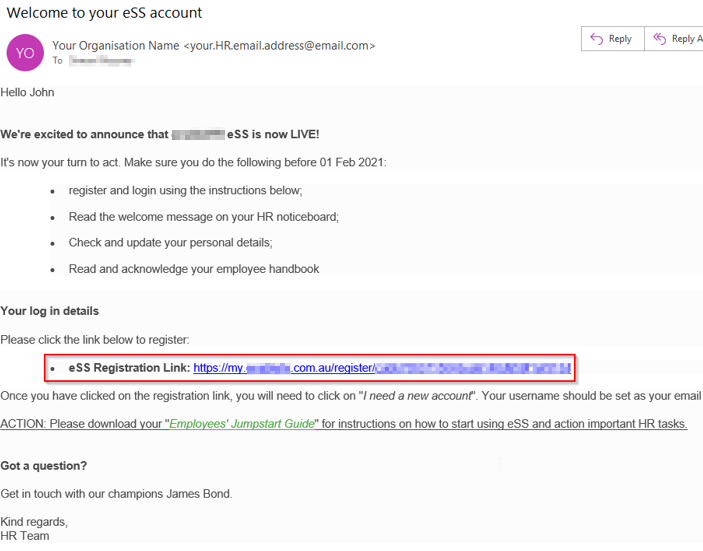 eSS Registration - for Workers via Your Unique URL – enableHR